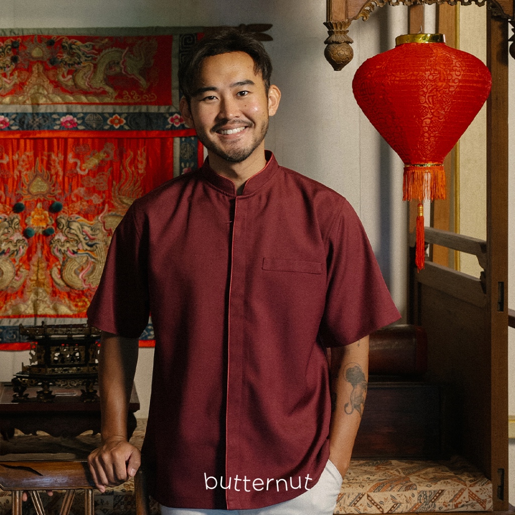 KEMEJA Butternut - JAY QIPAO FOR PAPPA | Men's Chinese New Year Short ...