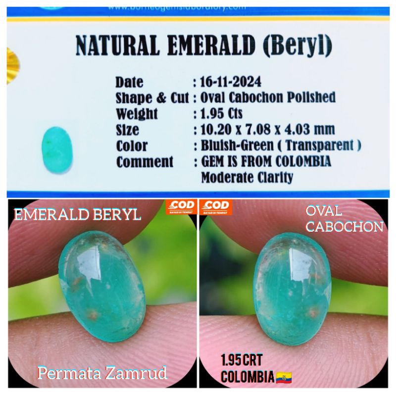 Natural EMERALD BERYL HQ (FREE MEMO) D007 | Shopee Malaysia