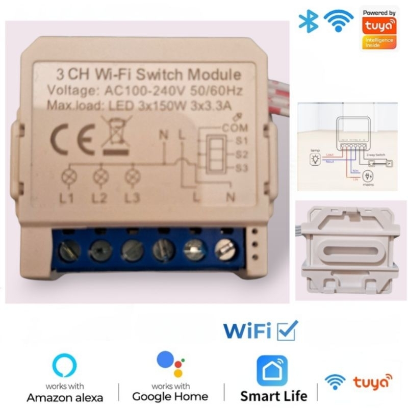 Smart Switch TUYA Mini smart Switch Control Module 16A smart breaker ...