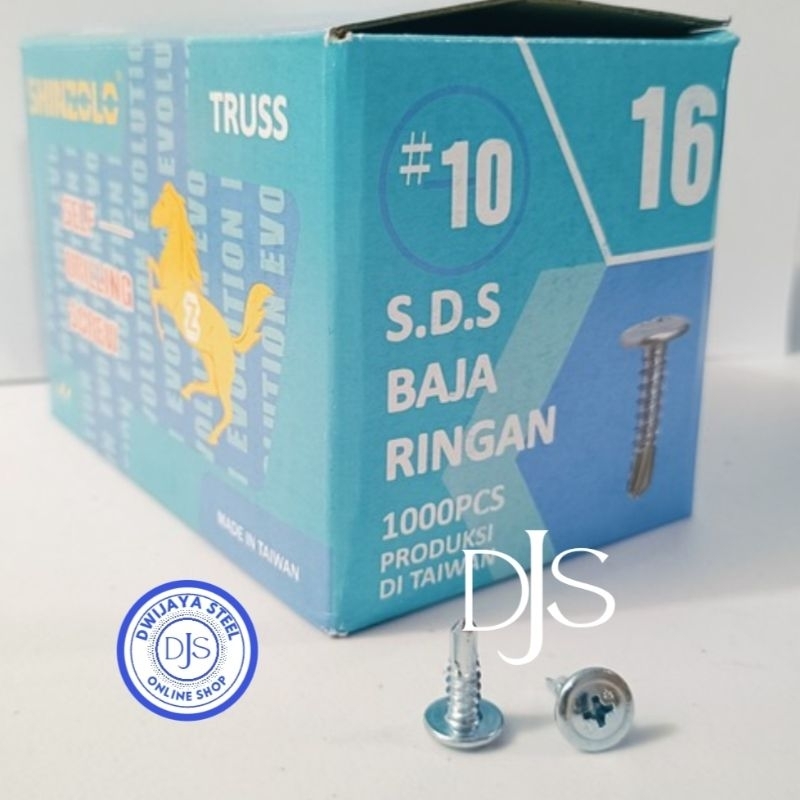 1BOX SDS TRUSS HEAD (+) 10X16 SHINZOLO FLAT HEAD SDS SCREW (+) 16MM ...