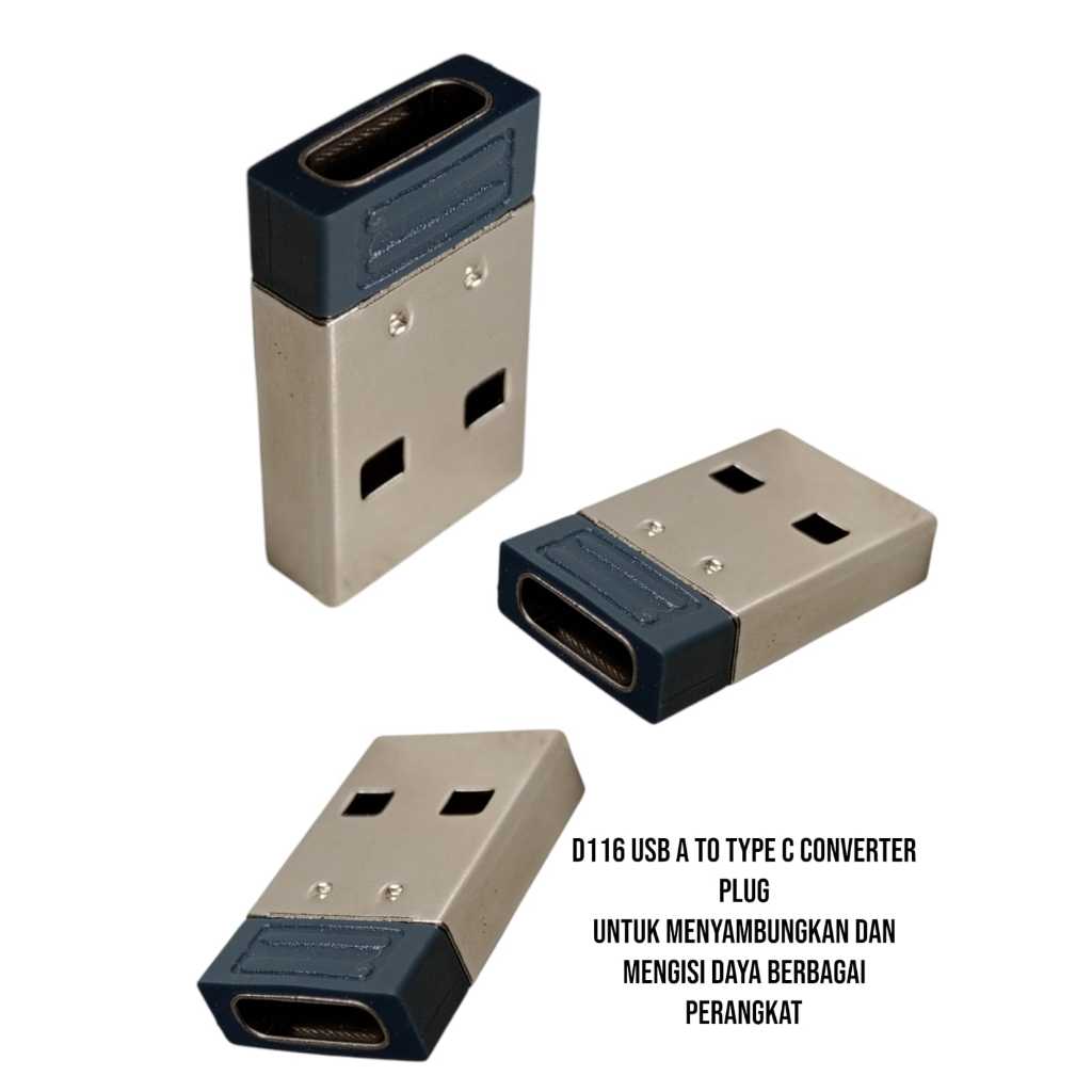 D116 ORI USB A TO TYPE C MINI CONVERTER ADAPTER CONVERTER PLUG ...