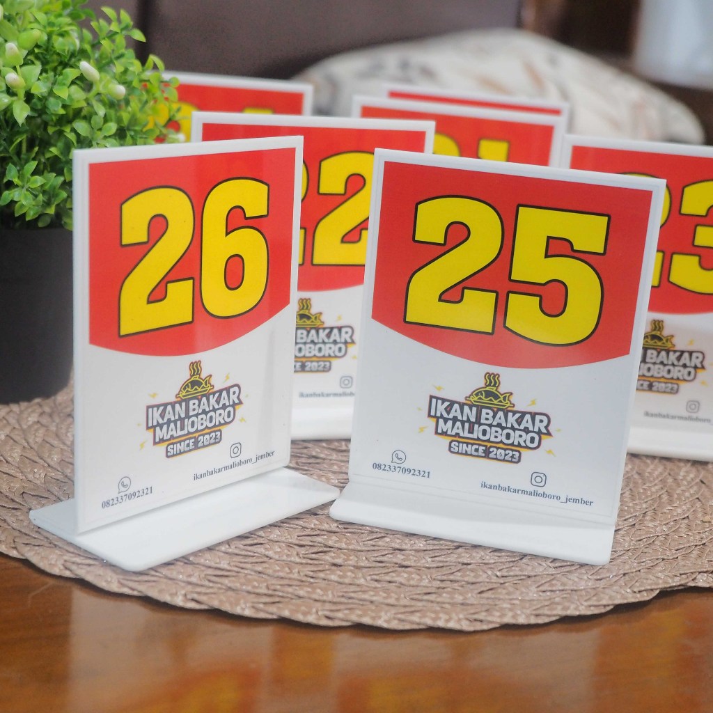 Custom Acrylic Cafe Restaurant Table Numbers Free Double Sided Design ...