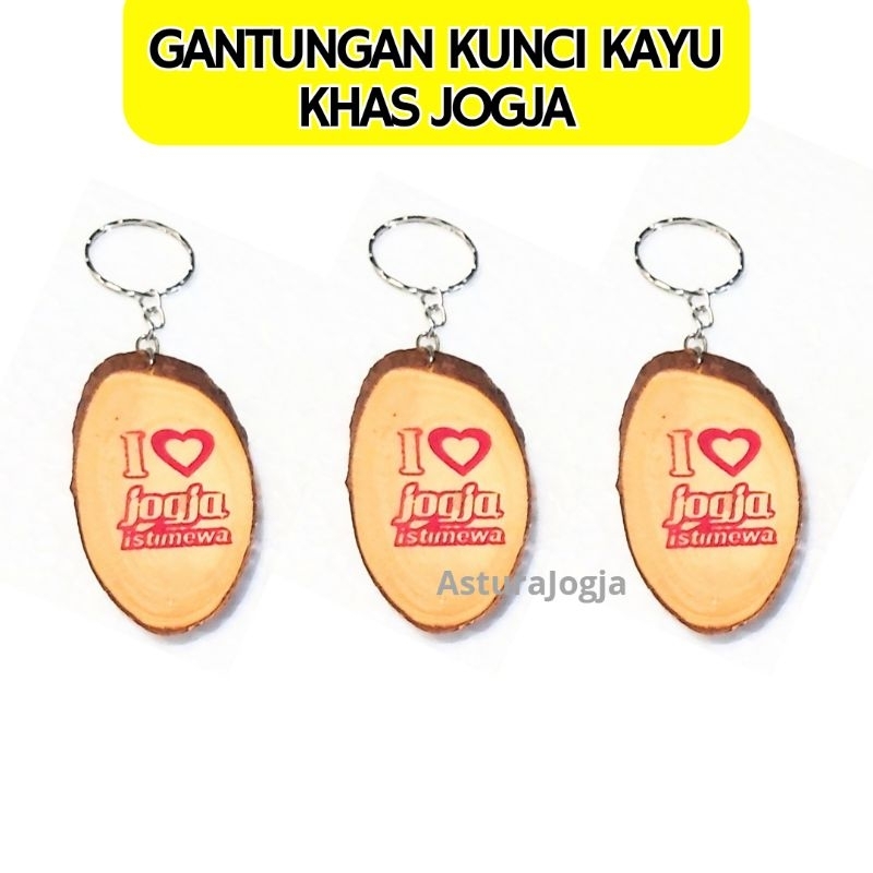 KAYU GANTUNGAN Typical Jogja Wooden Keychain Souvenirs || Malioboro ...