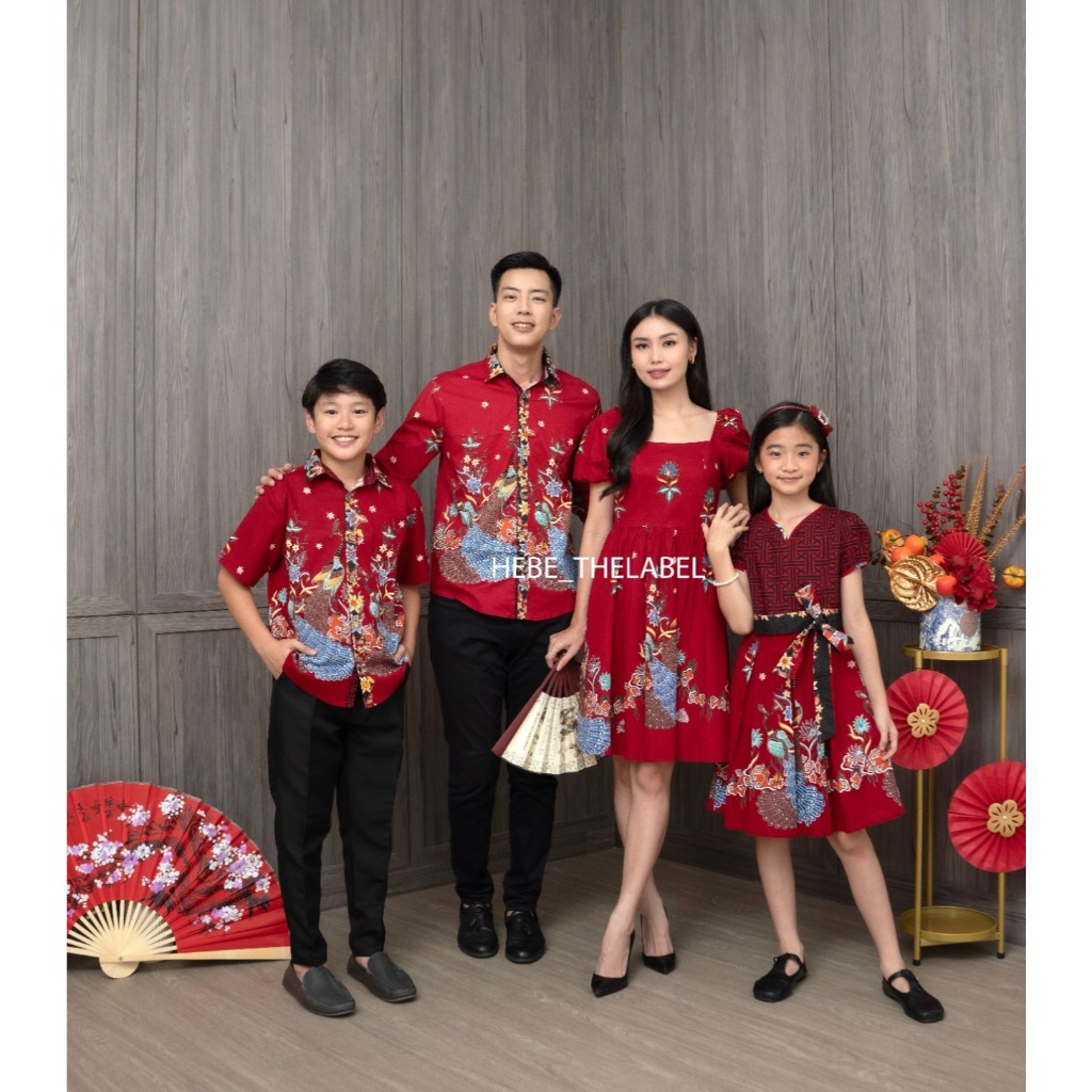 Ishana Red Batik Cheongsam - (Available for Adult & Child Couples) Men ...