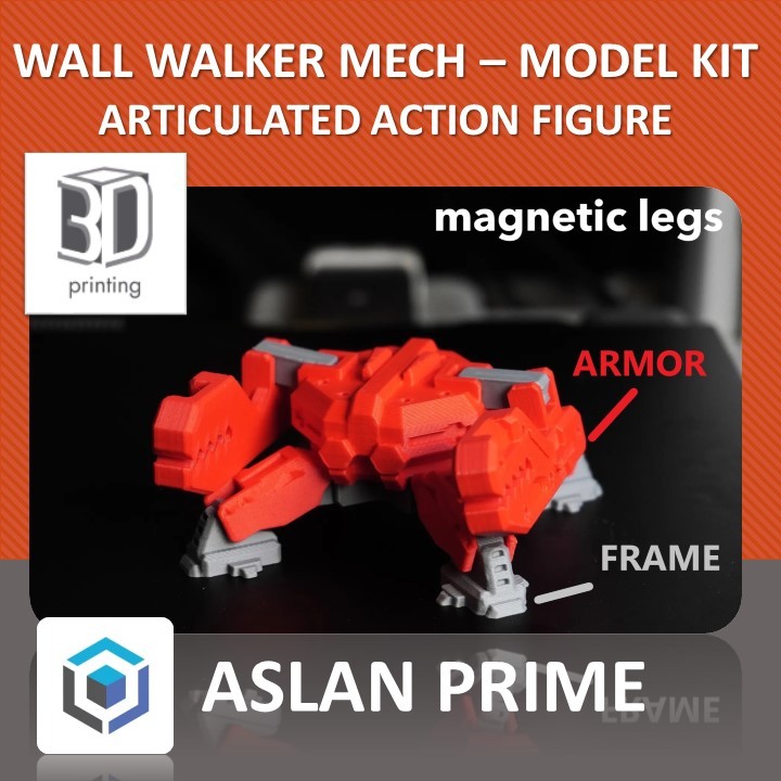 Wall WALKER MECH MECHA TANK MODEL KIT POSEABLE JOINT ACTION FIGURE 3D ...