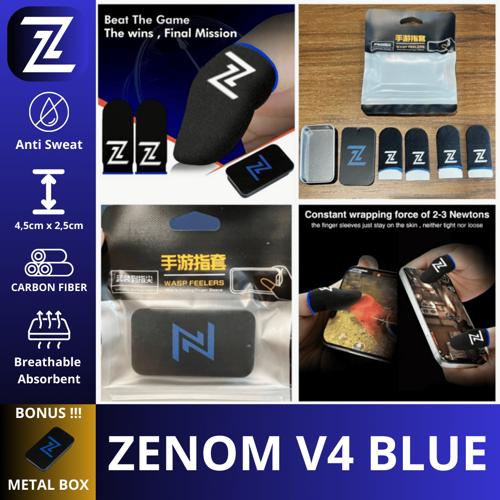 ZENOM Carbon Fiber Gaming Thumb Cover - Anti-Sweat, Responsive, 4 pcs ...