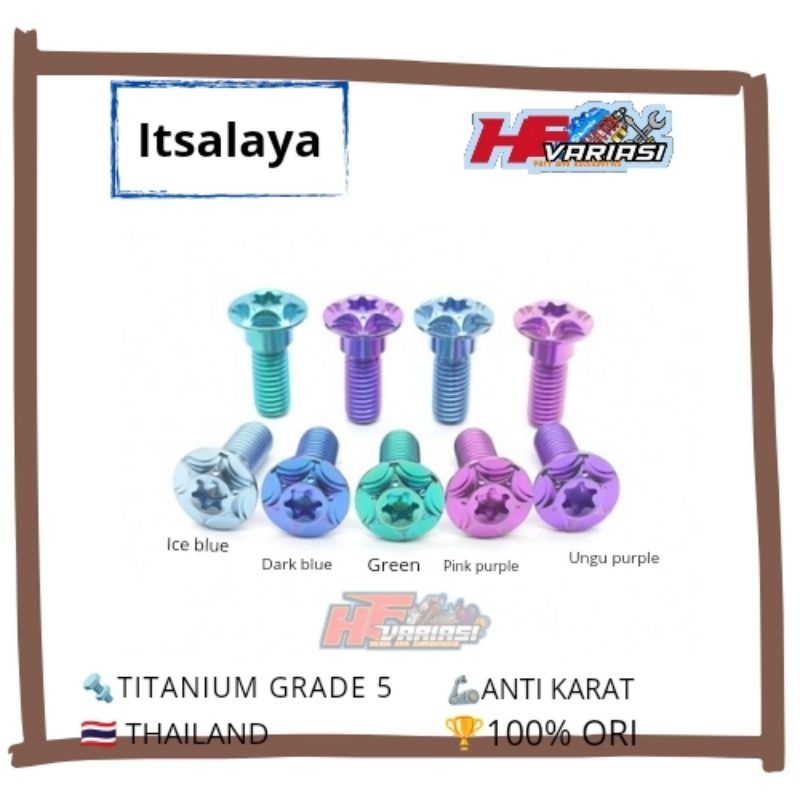 Titanium DISK BOLT KNOB DISC DISC TYPE ITSALAYA MOTOR BEAT VARIO SCOOPY ...