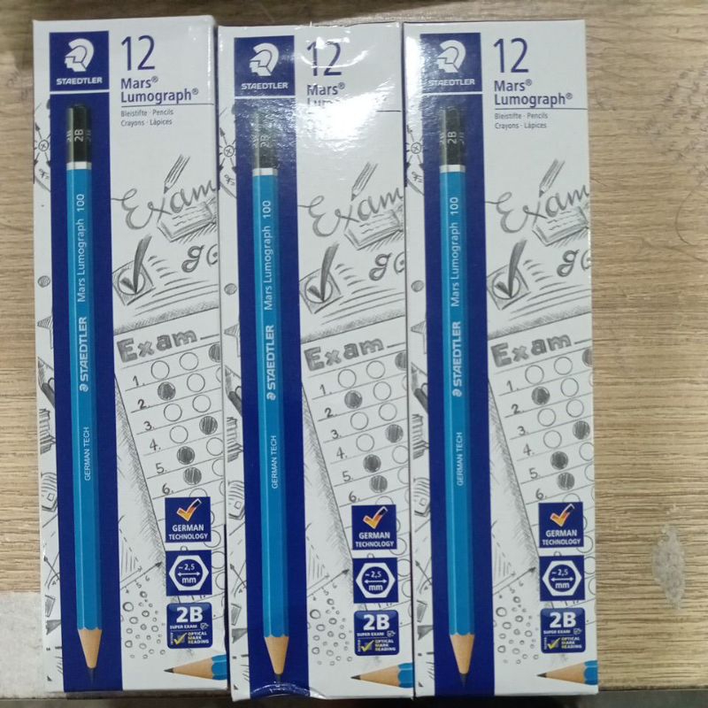 Staedler mars lumograph 2B pencils 100 / pack of 12 pcs | Shopee Malaysia