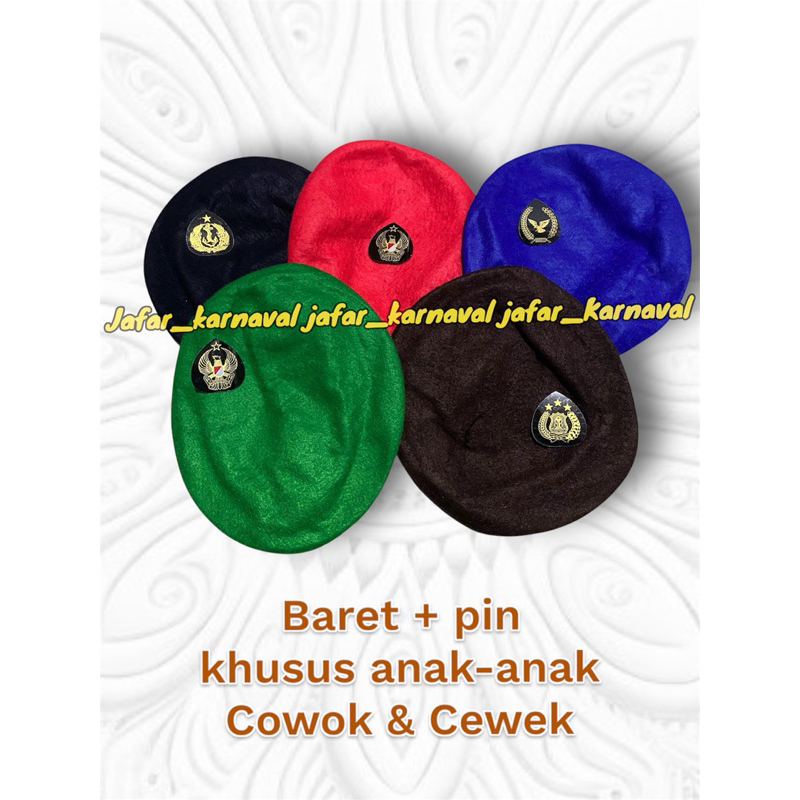 Children's beret hats for TNI AD, TNI AU, TNI AL, POLICE/Carnival ...