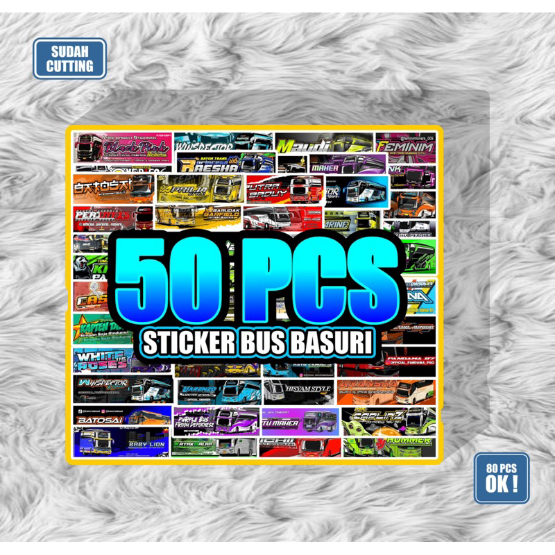 Basuri viral bus stickers, 50pcs, already cut, just stick on | Shopee ...