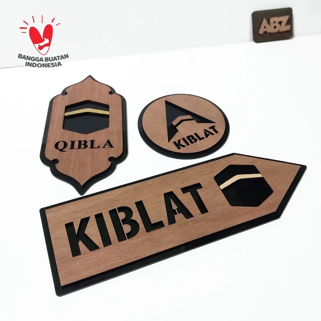 KAYU Qibla Direction Sign Board / Qibla Sign Embossed Acrylic Wood ...