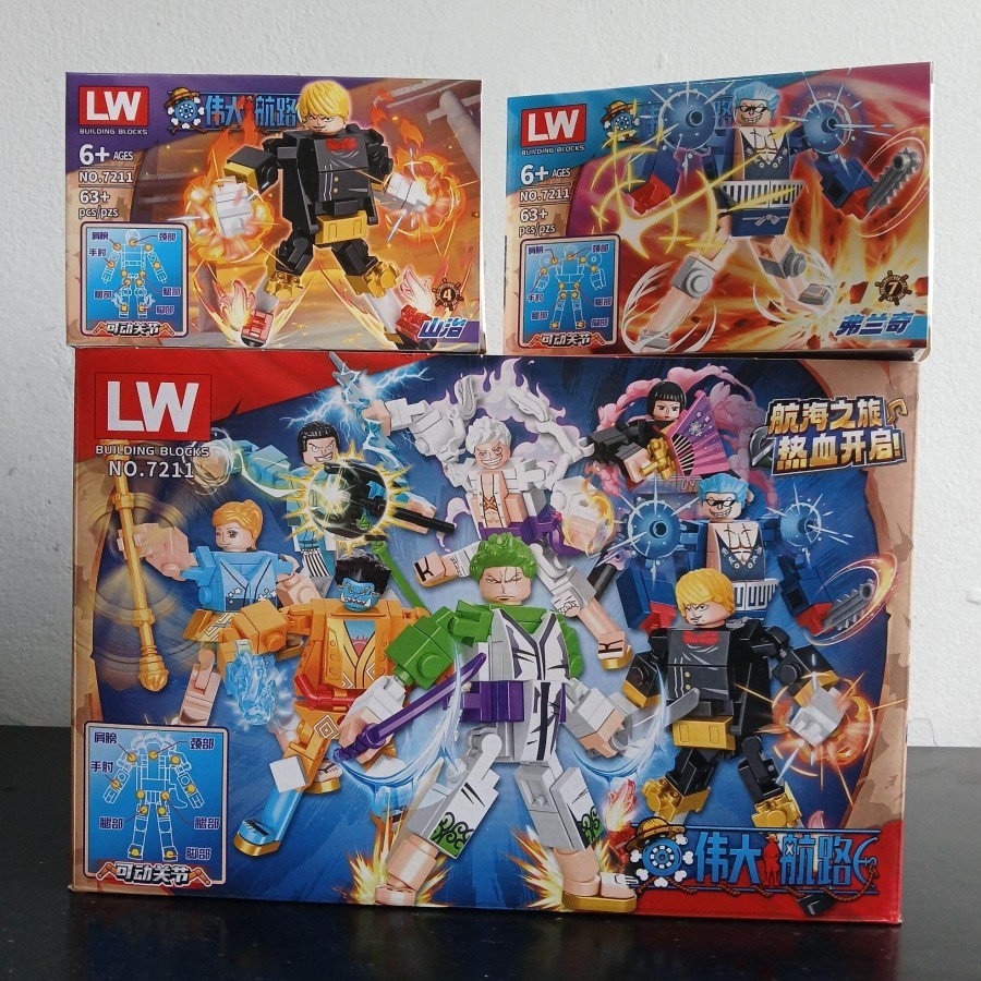 Brick LW 7211 One Piece Luffy Zoro Building Blocks | Shopee Malaysia