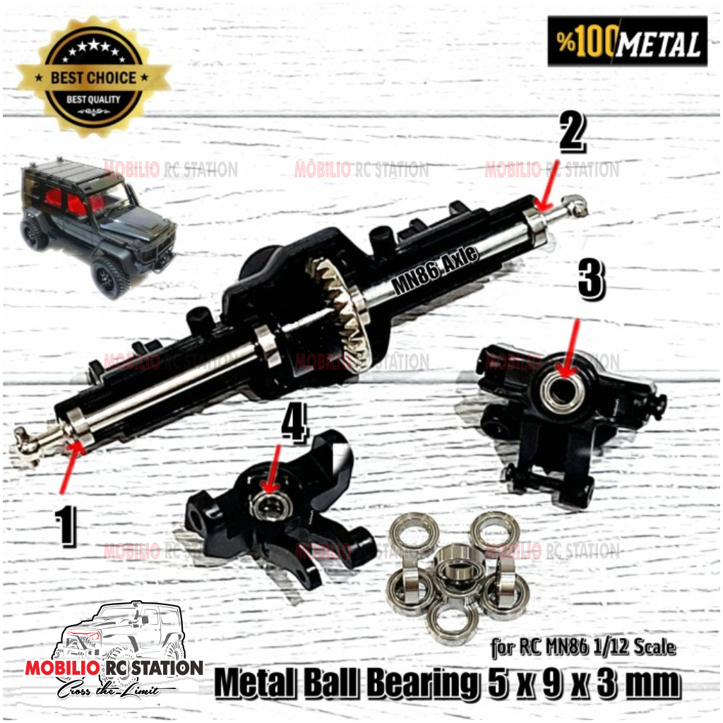 Rc Spare Part MN86 1/12 Scale Metal Ball Bearing Axle Axle 5x9x3 mm ...
