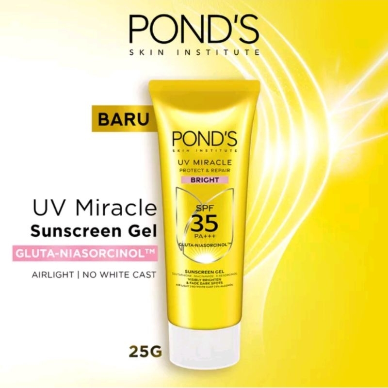 [NEW Pack] POND'S UV Miracle Bright SPF 35 PA+++ Sunscreen Gel 25gr ...