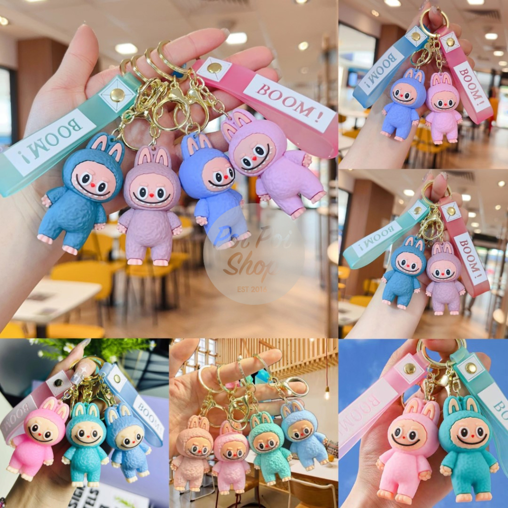 GANTUNGAN Labubu Chibi Keychain Ganci Popmart Labubu Keychain Viral ...