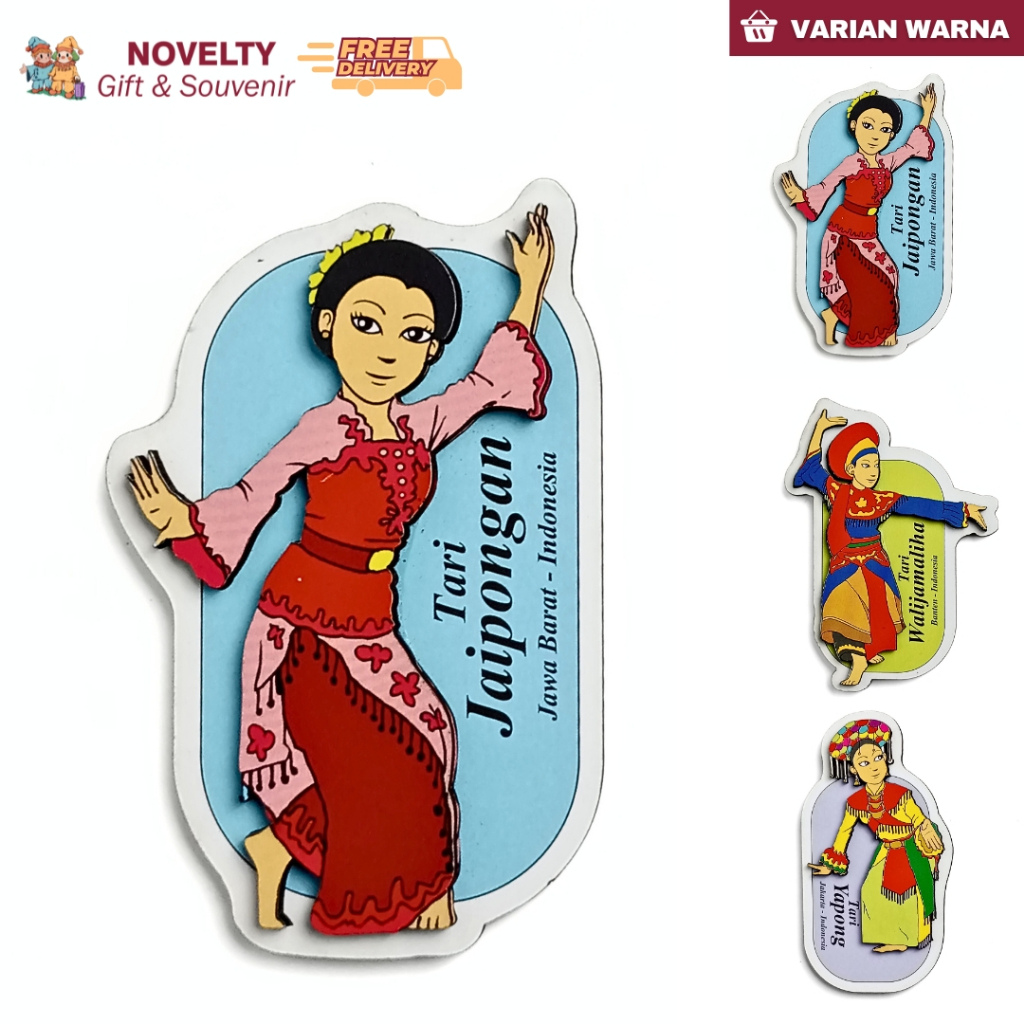 Regional traditional dance refrigerator magnet Souvenir from Indonesia ...