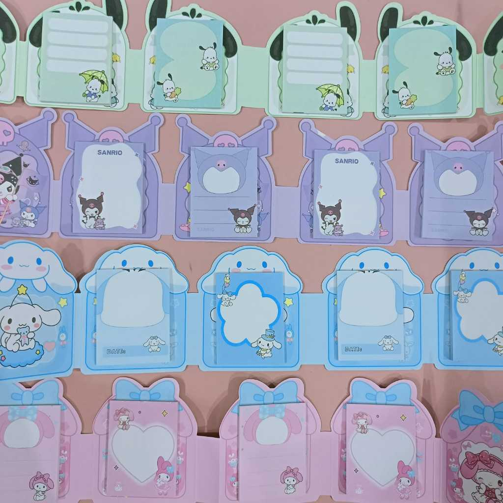 Sticky notes sanrio Folding 4bookmarks / memos with cute sanrio kuromi ...