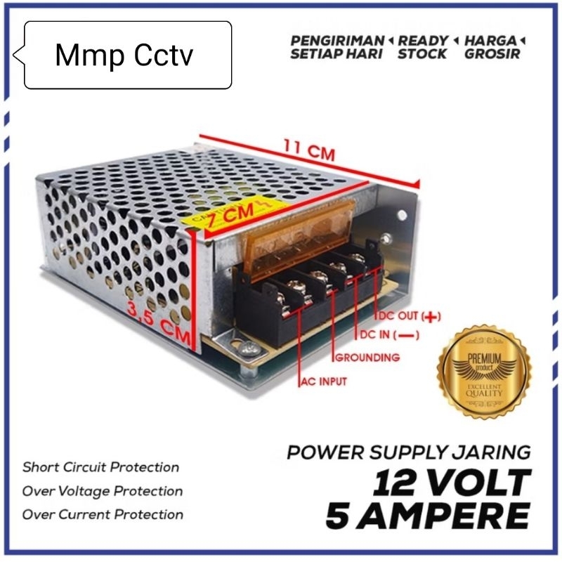 Power Supply 5A/12V SWitching NET Power Supply PSU 12V 5A High Quality, 12 Volt 5 Ampere Finger ...