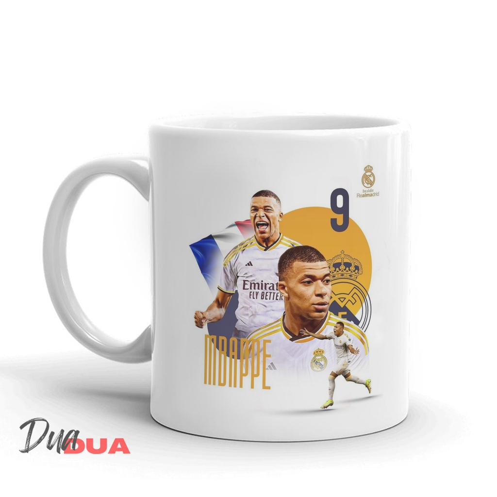 Kylian Glass Mug Mbappe Real Madrid FC Art Number 9 | Shopee Malaysia