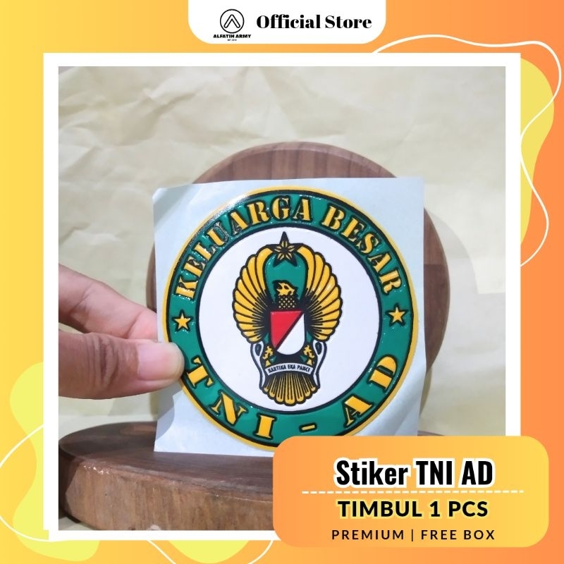 Alfatih Army TNI AD Sticker round Embossed 6x7 cm | Glass Sticker ...