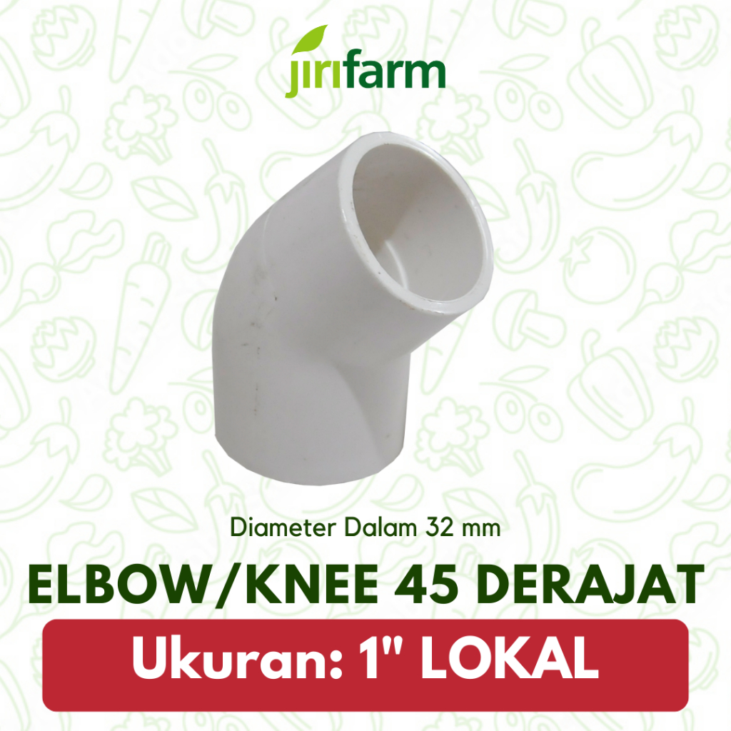 LOKAL JIRIFARM - 1 Inch PVC Pipe Fitting, Knee Keni Elbow 45 Slanted 1 ...