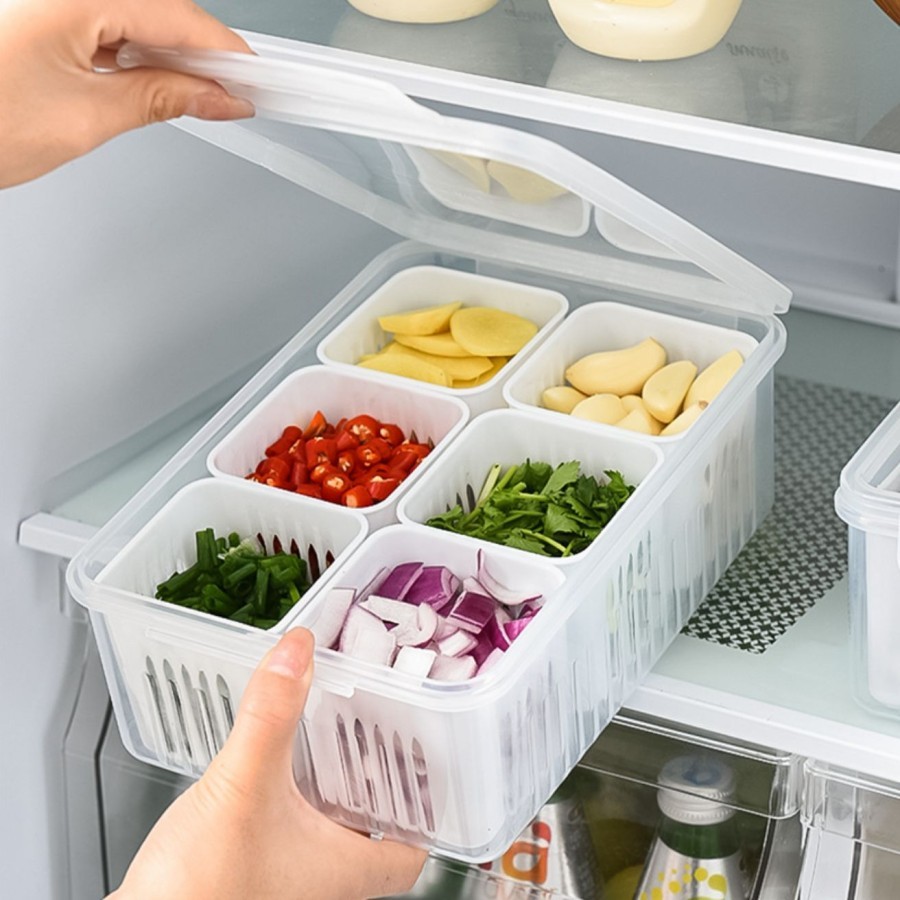 Seasoning Container 4 6 Compartments with Drain / Multi-Purpose Closed ...
