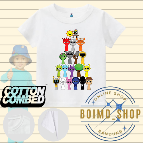 Incredibox Sprunki Collage Children's Clothing T-shirts Ages 1-12 Years ...