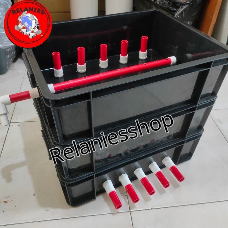 TRICKLE POND FILTER koi fish TRICKLE filter box UK MEDIUM-BLACK ...