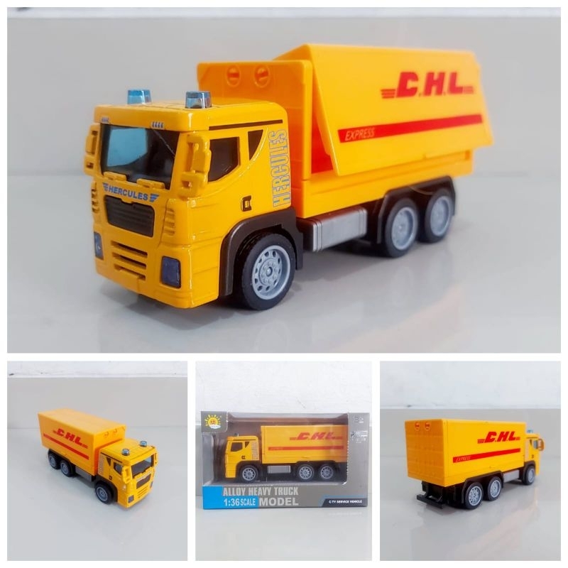 Diecast Wings Box DHL Truck - Miniature Toy Truck Engkel Wing Box ...