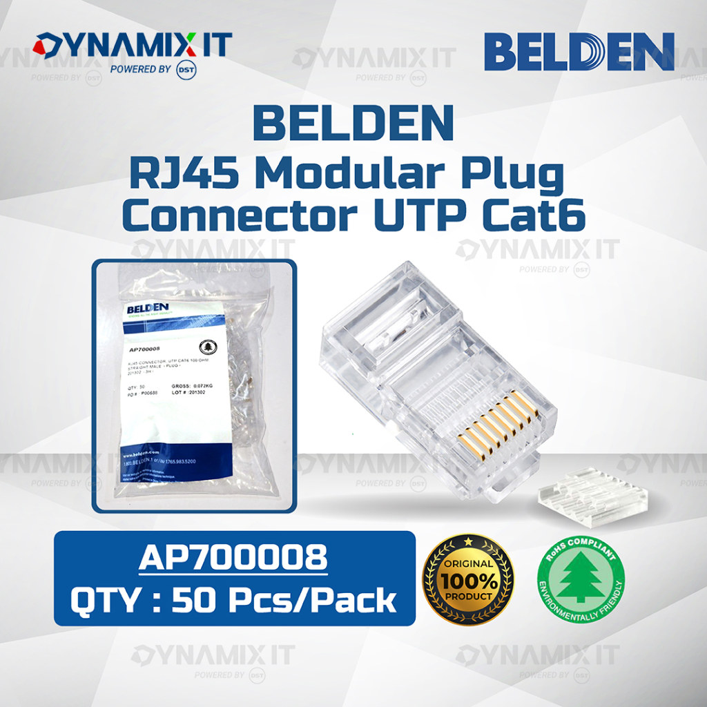 Original Belden RJ45 UTP Cat.6 Connector Retail | Rj 45 Cat 6 retail ...