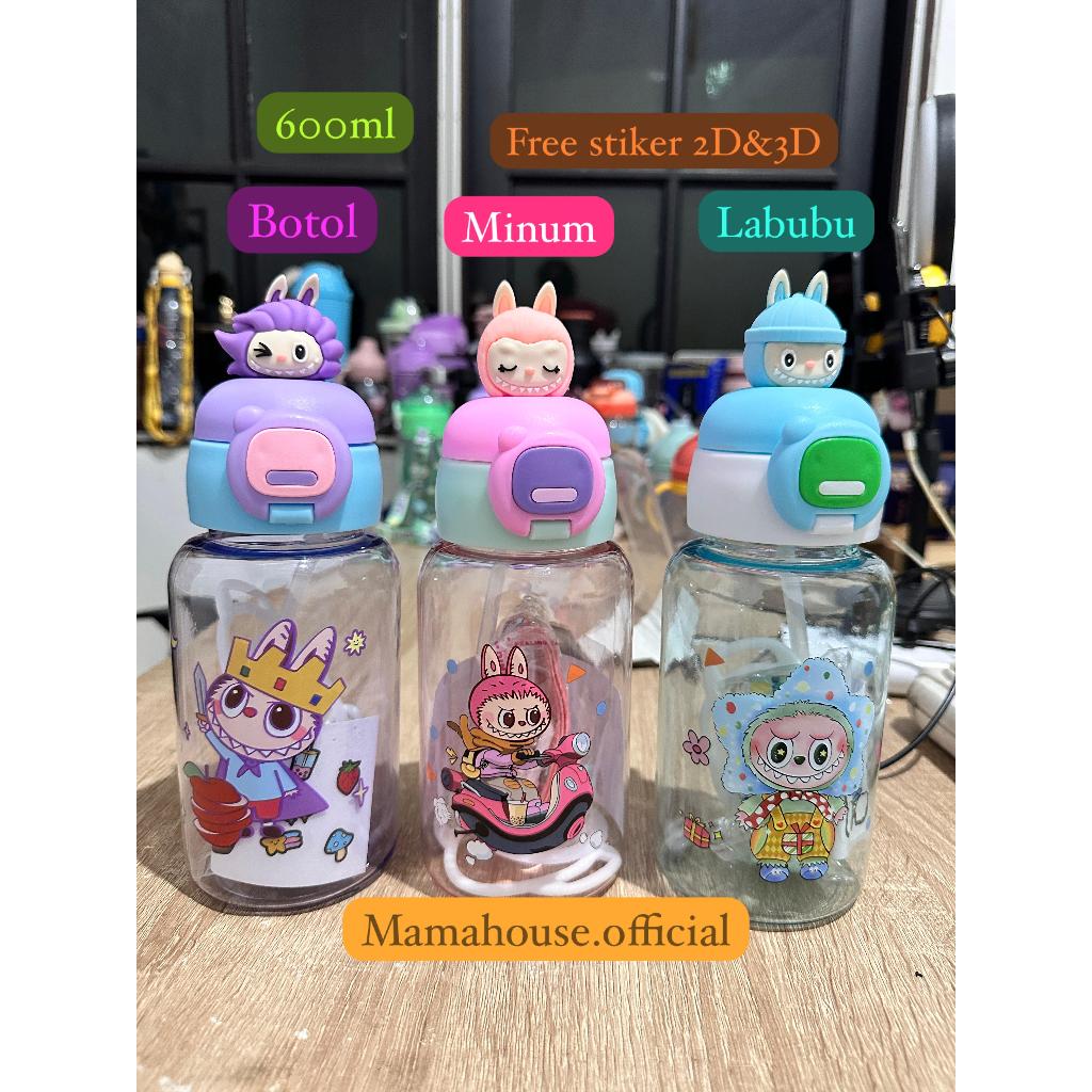 Cute VIRAL LABUBU Drinking Bottle embossed CHARACTER CAPACITY 600ML ...