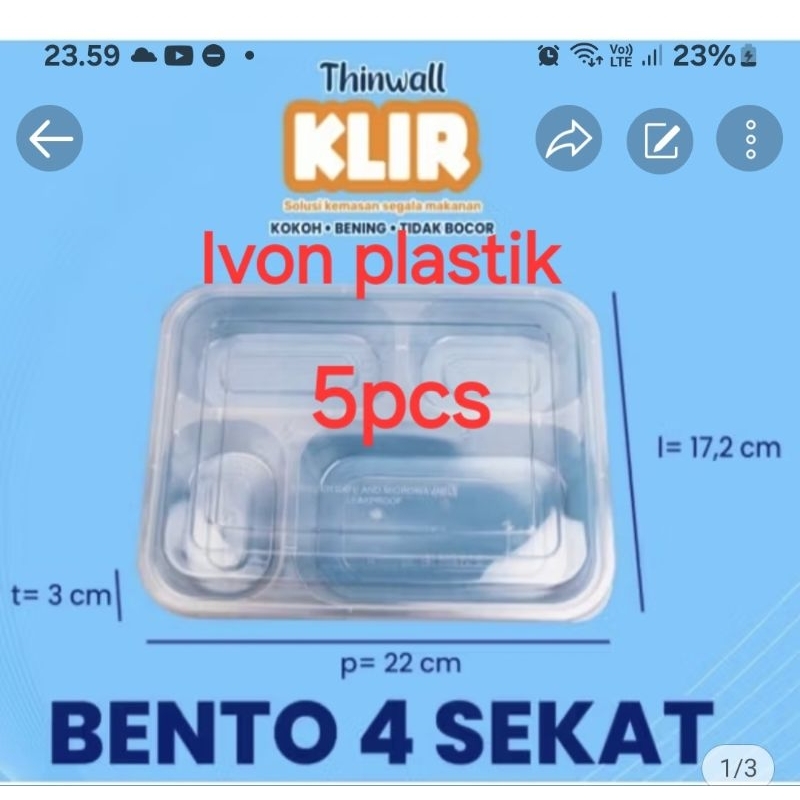 Thinwall KLIR Bento 4 compartments / 5pcs | Shopee Malaysia