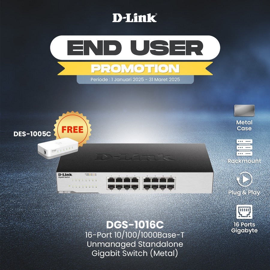 Dgs1016c Dlink Switch 16 port Gigabit DGS-1016C | Shopee Malaysia