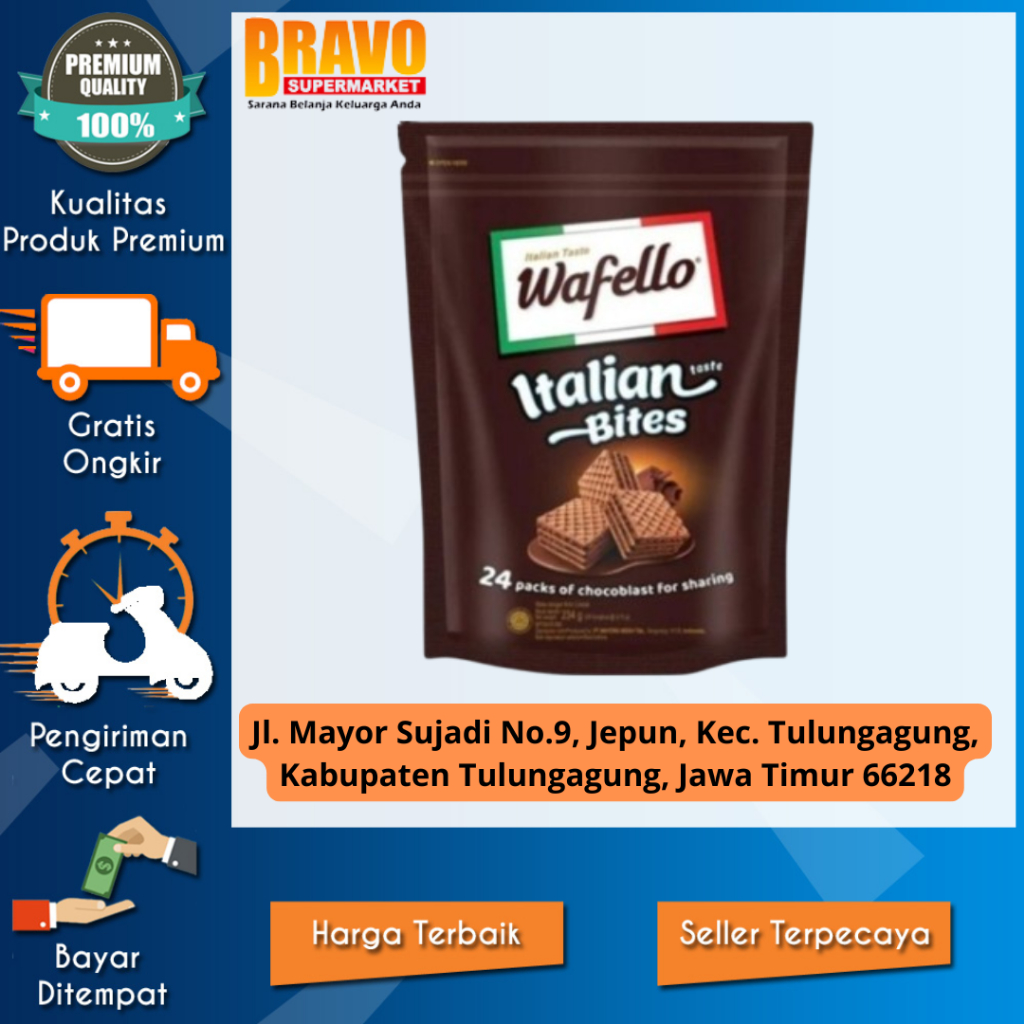Bravo Supremaket Tulungagung - Wafello Wafer Italian Chocolate Pouch ...