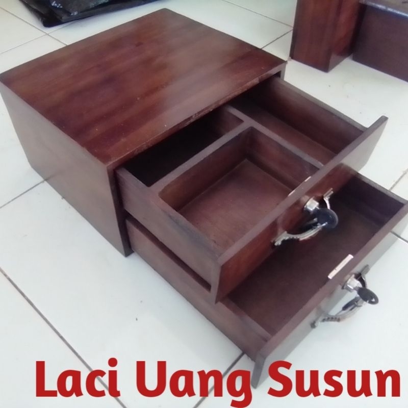 Cashier's cash drawer / money box for shops, stalls. teak wood. strong ...