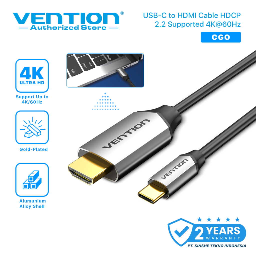 Vention Usb Type C to Hdmi Netflix HDCP Certified Thunderbolt Cable ...