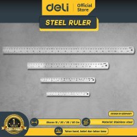 Deli Iron Ruler 15 / 20 / 30 / 50 Cm Steel Ruler EDL80XXY | Shopee Malaysia
