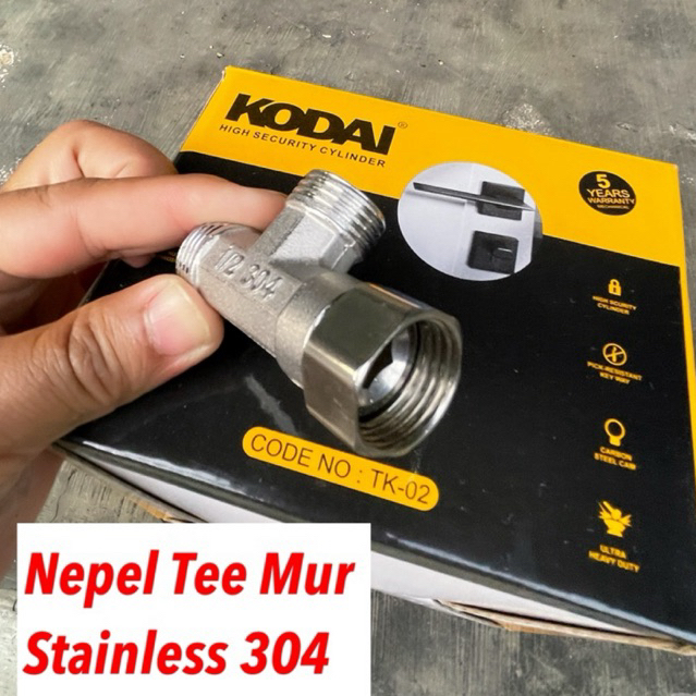 Tee Connection stainless steel 304/ nepel tee Drat nepel T mur sus 304/ T closet shower/T closet ...
