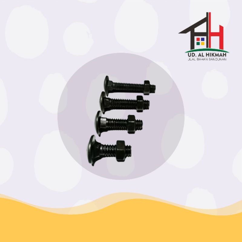 Contents 5 SET CB M6 Nut Bolts - CARRIER BOLT 1/4 x 1 1/4 Inch ...