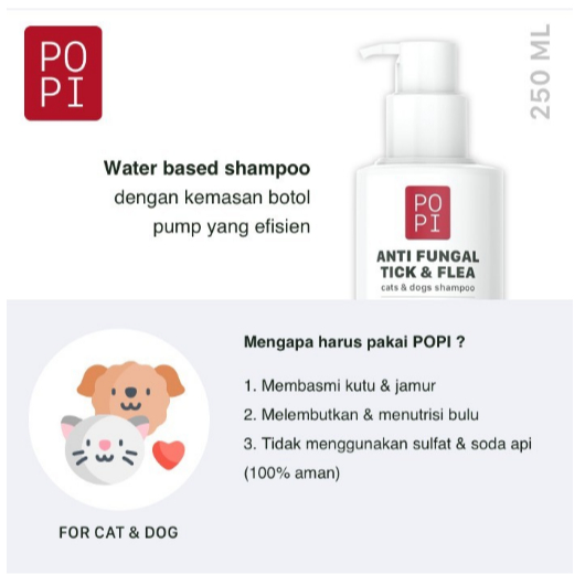 Cat - POPI ANTI flea SHAMPOO for cats and dogs 250ml tick flea fungus ...