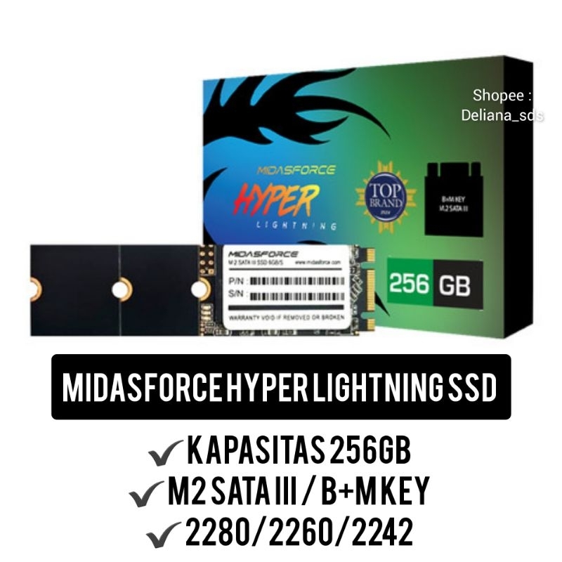 Ssd 256GB Midasforce Hyper Lightning Sata M.2 Official Warranty 1 Year ...