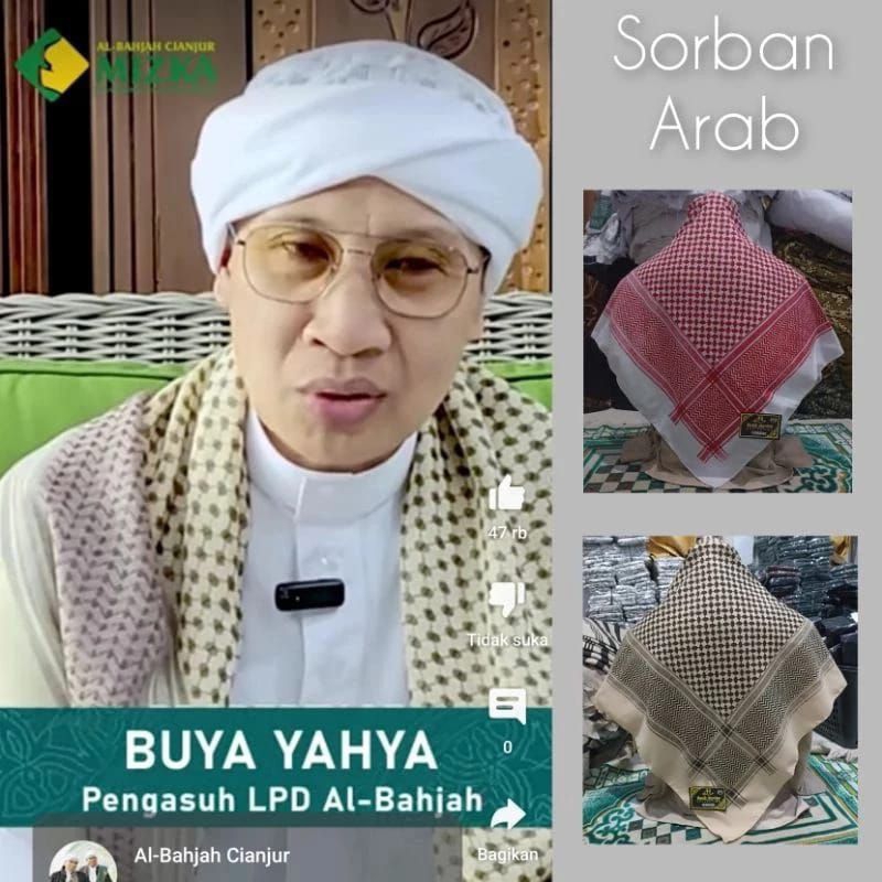 Imamah SQUARE Arabic turban size 120 x 120 cm By Hajj & umroh | Shopee ...
