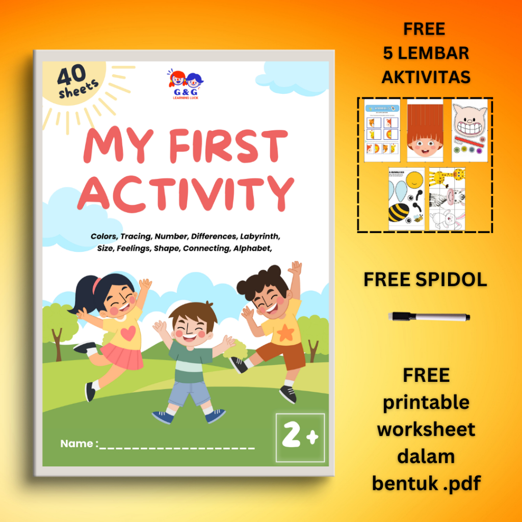 My First Activity Book Worksheet for Kindergarten Children 2 3 4 Years ...