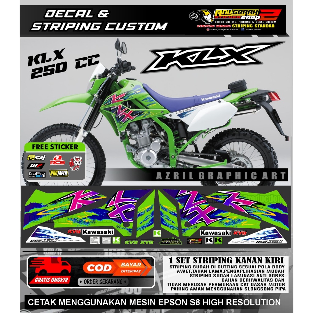 Kawasaki KLX 250 CC Striping | Shopee Malaysia