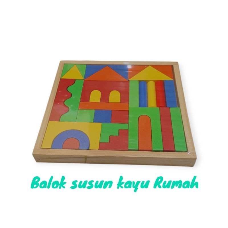 KAYU Wooden Building Blocks Building Blocks Toys for House Buildings ...