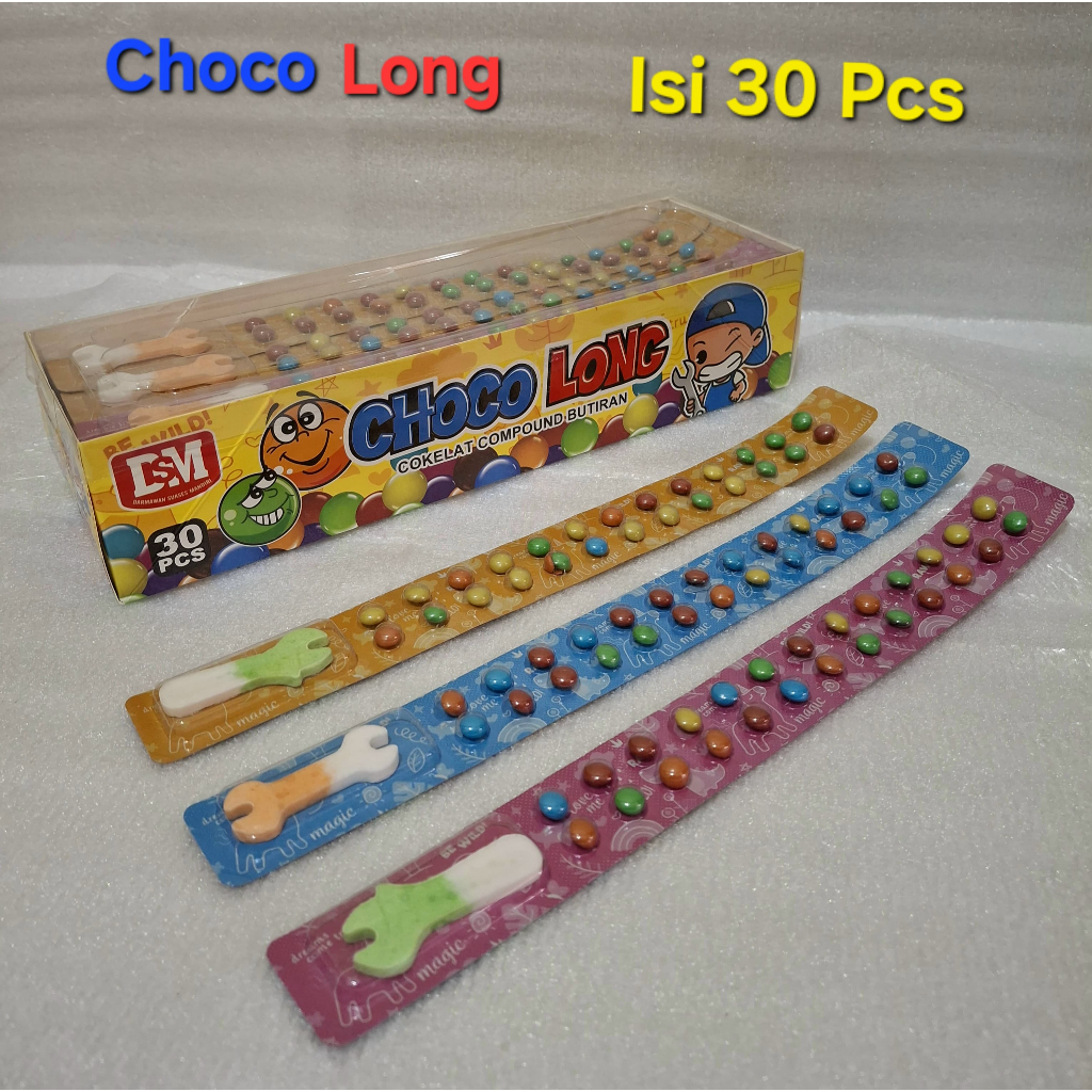 Choco Long Chocolate Compound Granules Contents 30 Pcs/box | Shopee ...
