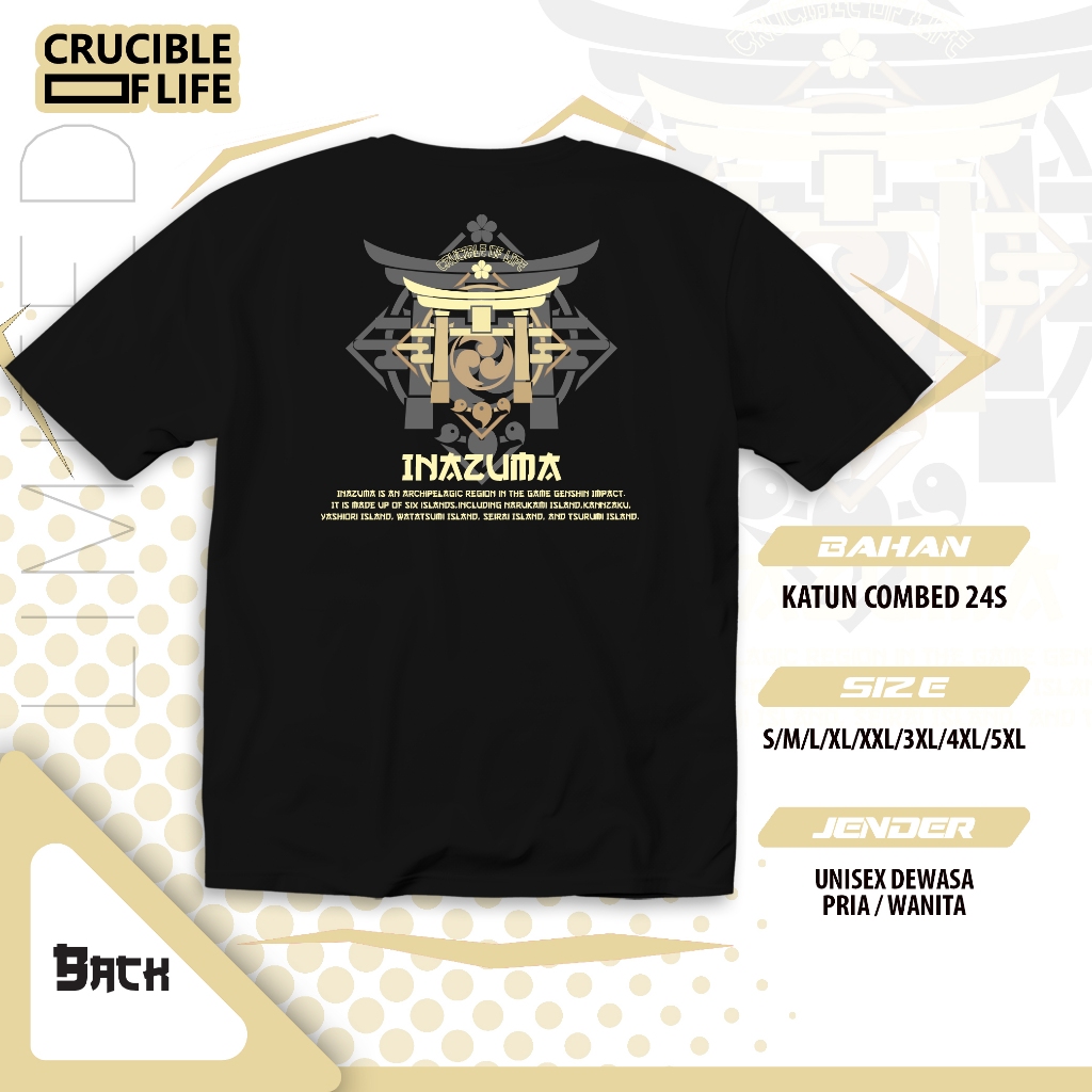 Inazuma Genshin impact Game logo Distro t-shirt | Shopee Malaysia