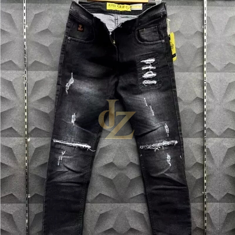 HITAM Ripped Black Ripped Jeans Stretch Slim Premium Skinny Ripped Men ...