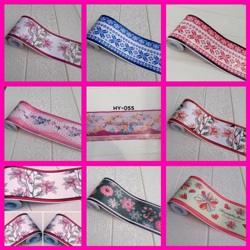 List Border Stickers 10 meters Wall Border List Border Flower Motif ...