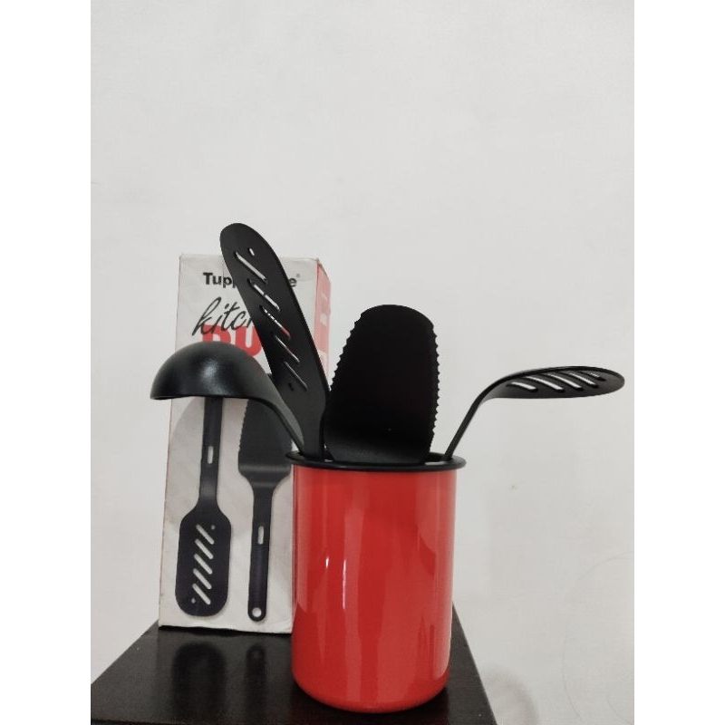 Tupperware kitchen duo spatula paddle duo set with container | Shopee ...